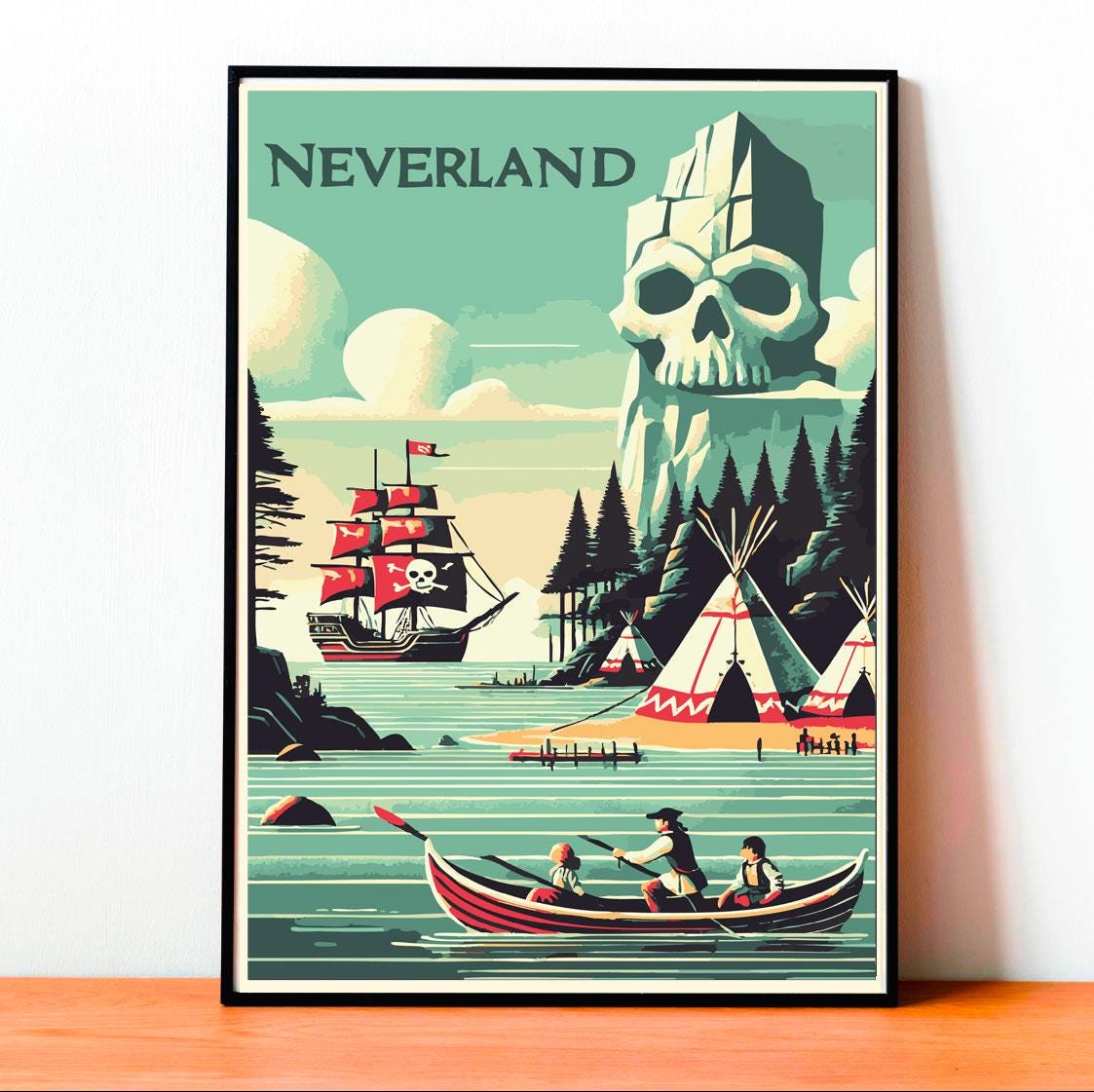 Neverland Poster, Peter Pan Art, Classic Literature, Vintage Book Cover ...