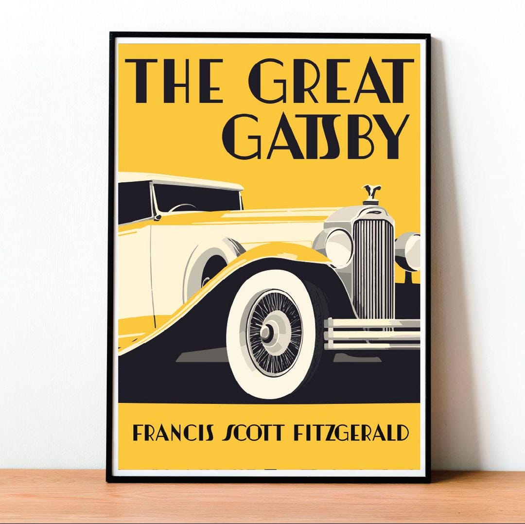 The Great Gatsby Poster, Classic Literature Wall Art, F Scott ...