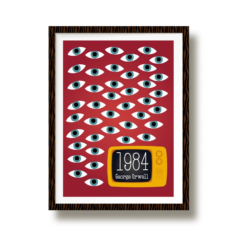 1984, George Orwell, Book Cover, Wall Art, Big Brother, Classic ...