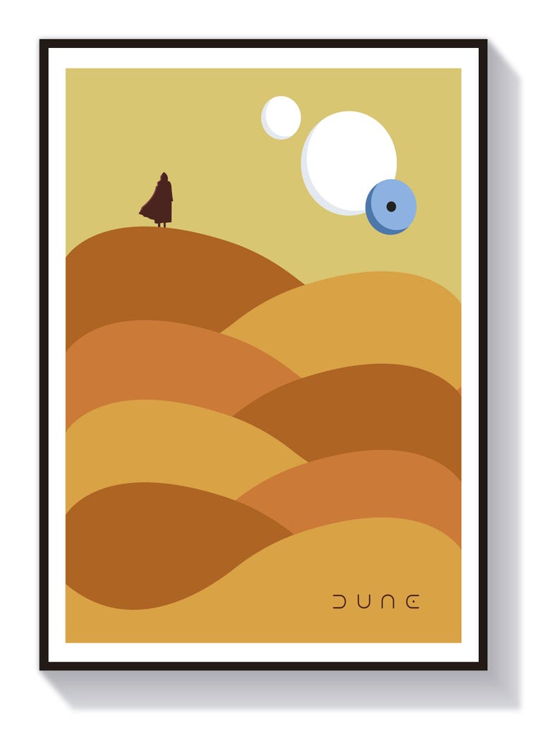 Dune Poster, Frank Herbert Sci-fi Art, Vintage Book Cover Print ...