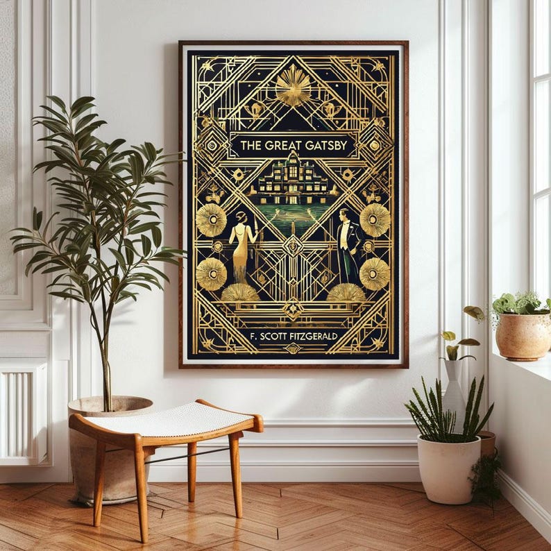 The Great Gatsby Poster, Classic Literature Wall Art, F Scott ...