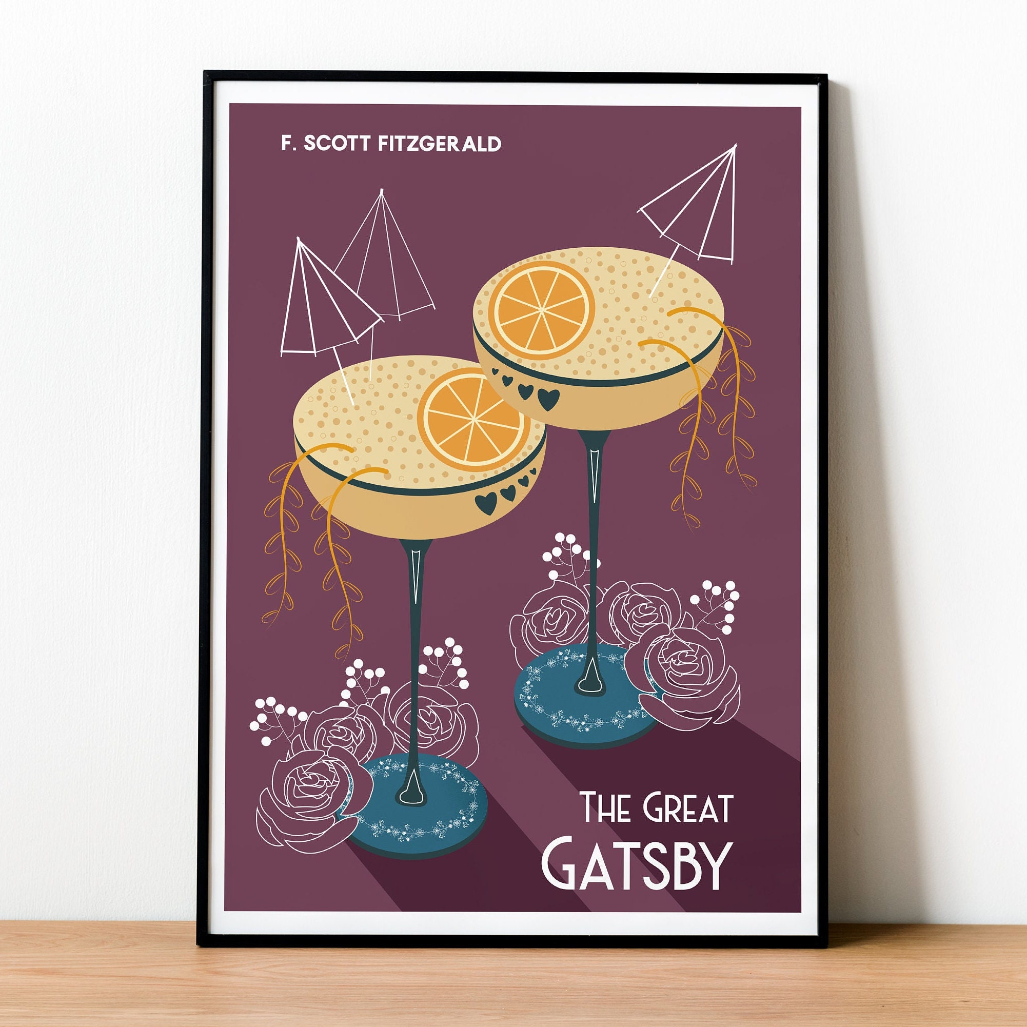The Great Gatsby Poster, Classic Literature Wall Art, F Scott ...