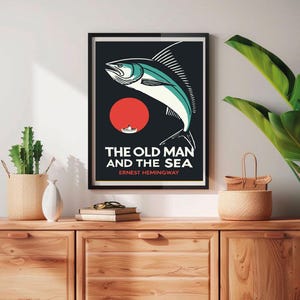 The Old Man and the Sea Poster, Ernest Hemingway, Wall Art, Minimalist ...