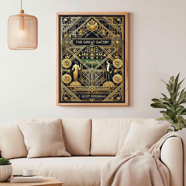 The Great Gatsby Poster, Classic Literature Wall Art, F Scott ...