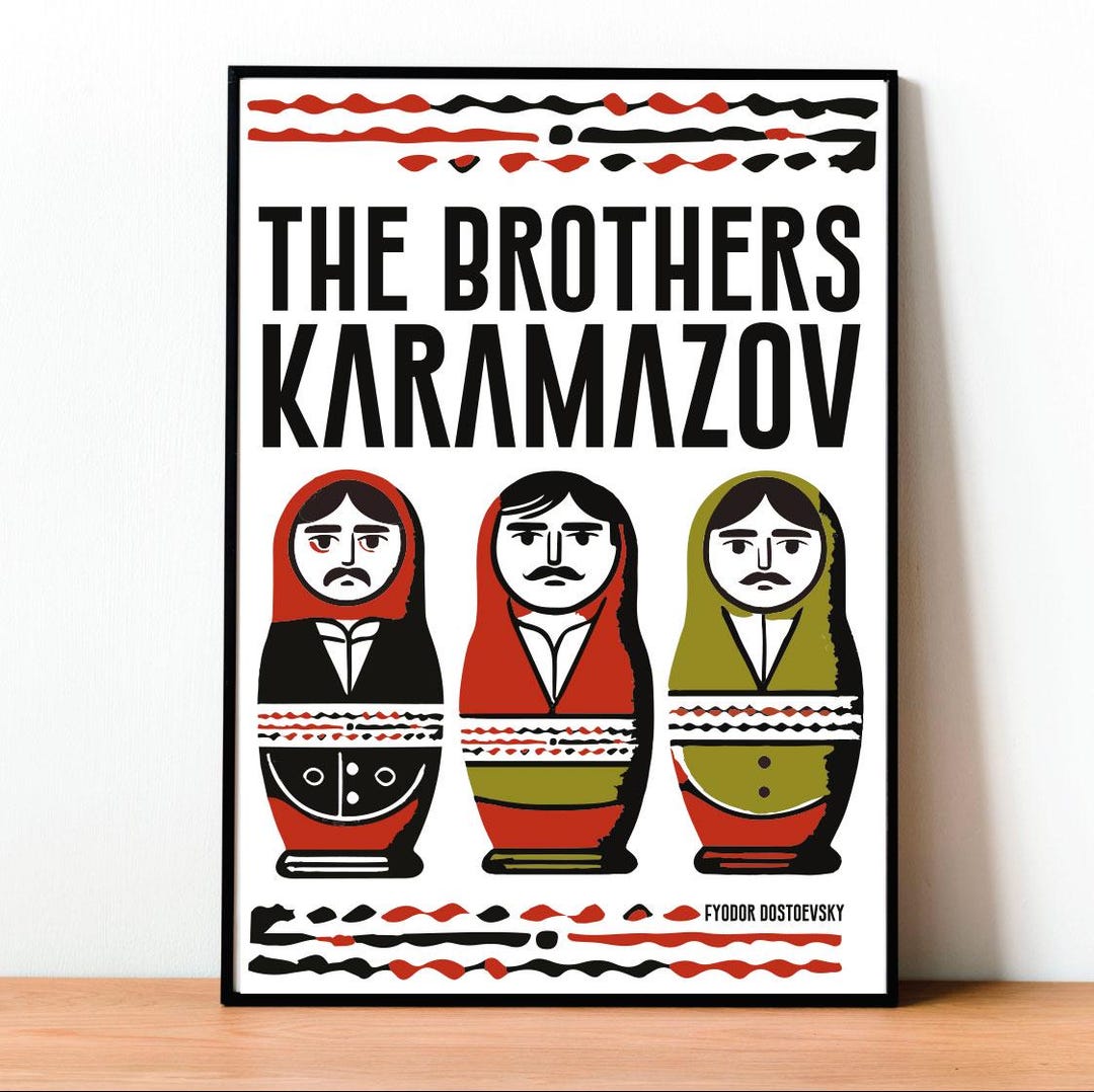 The Brothers Karamazov, Book Cover, Fyodor Dostoevsky, Poster, Print ...