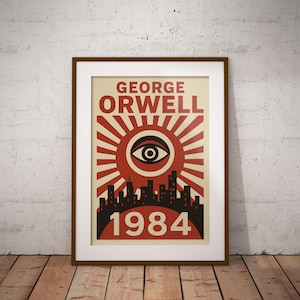 1984 Poster: Dystopian Book Cover Art, Literary Surreal Design Vintage ...