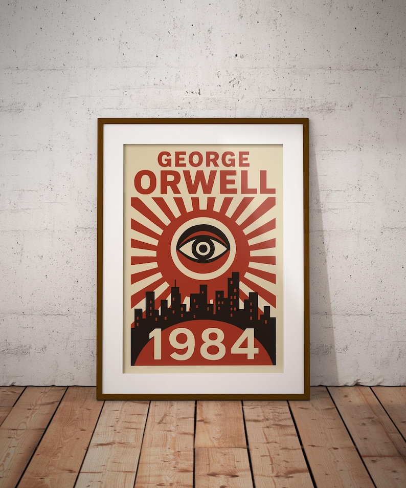 1984 Poster: Dystopian Book Cover Art, Literary Surreal Design Vintage ...