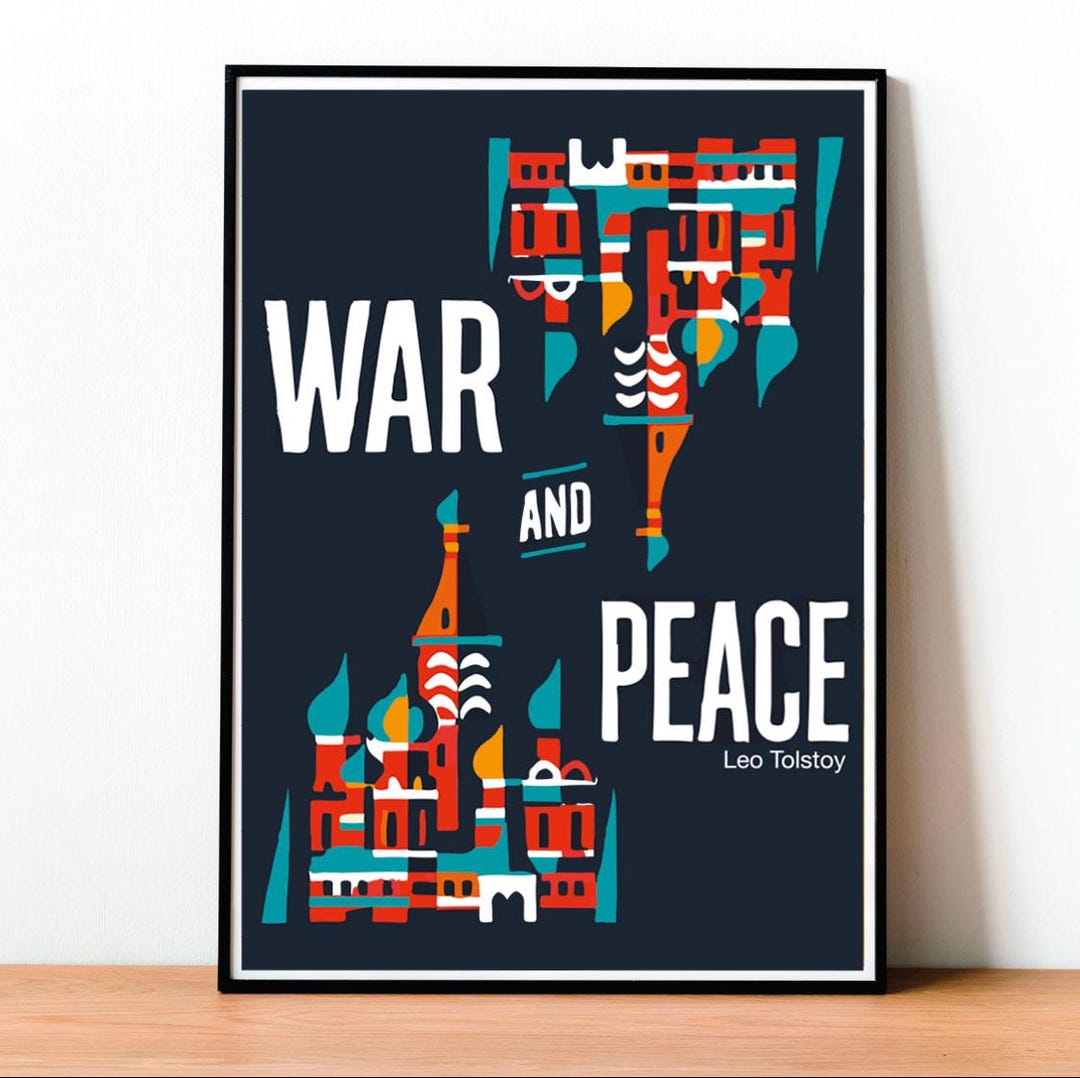 War and Peace, Book Cover, Leo Tolstoy, Poster, Modern Design, Russian ...