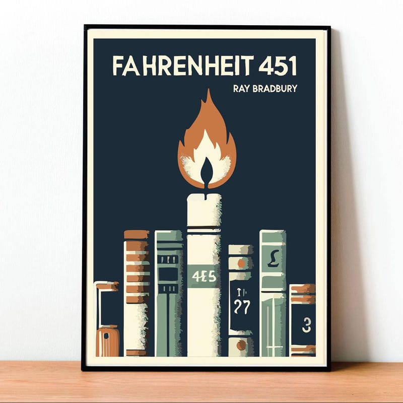 Book Cover Posters Fahrenheit 451 - Etsy