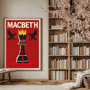 Macbeth, Book Cover, William Shakespeare, Poster, Modern Print, Book ...