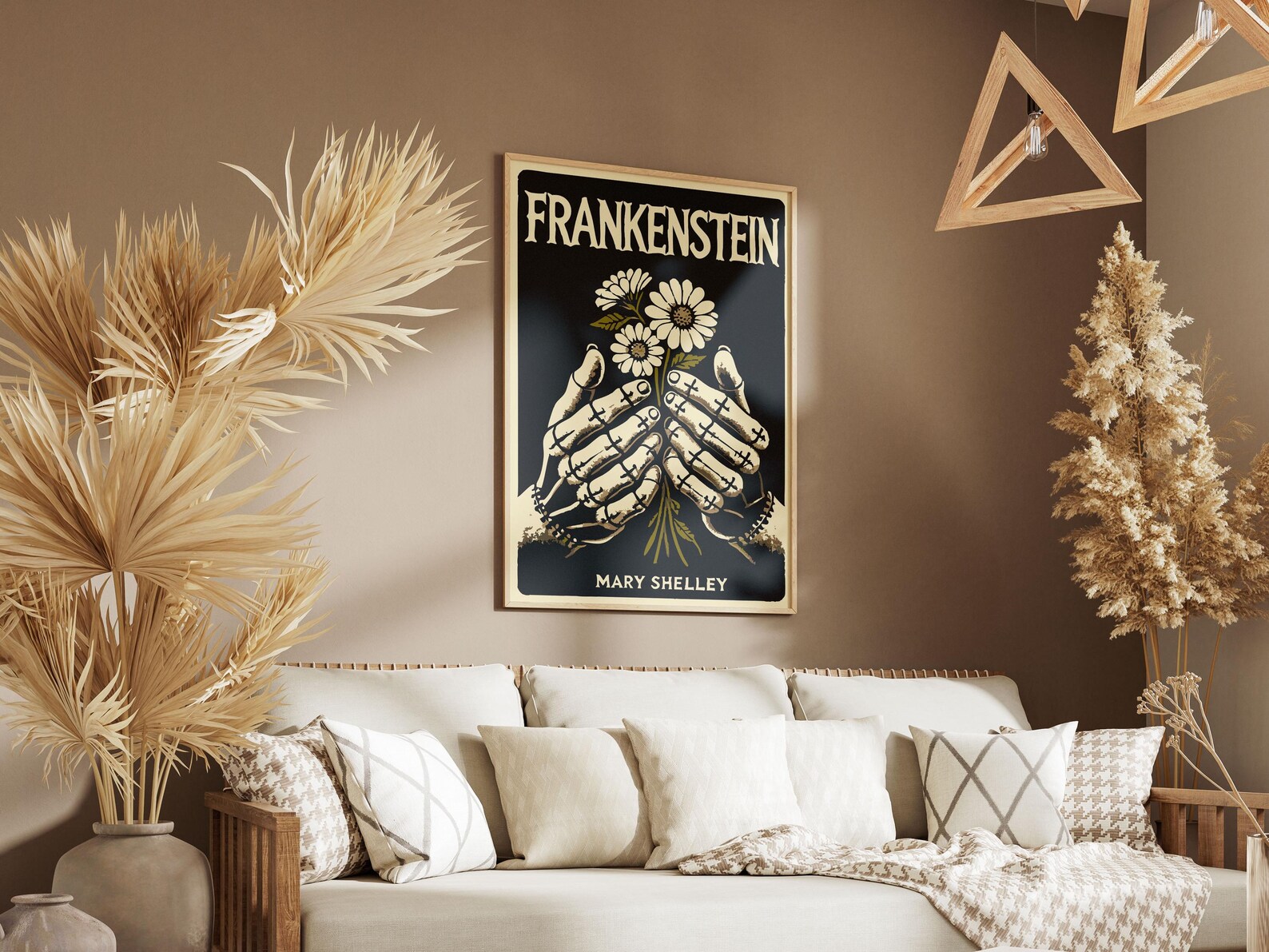 Frankenstein Poster: Mary Shelley Book Cover Art Print, Vintage, Wall ...