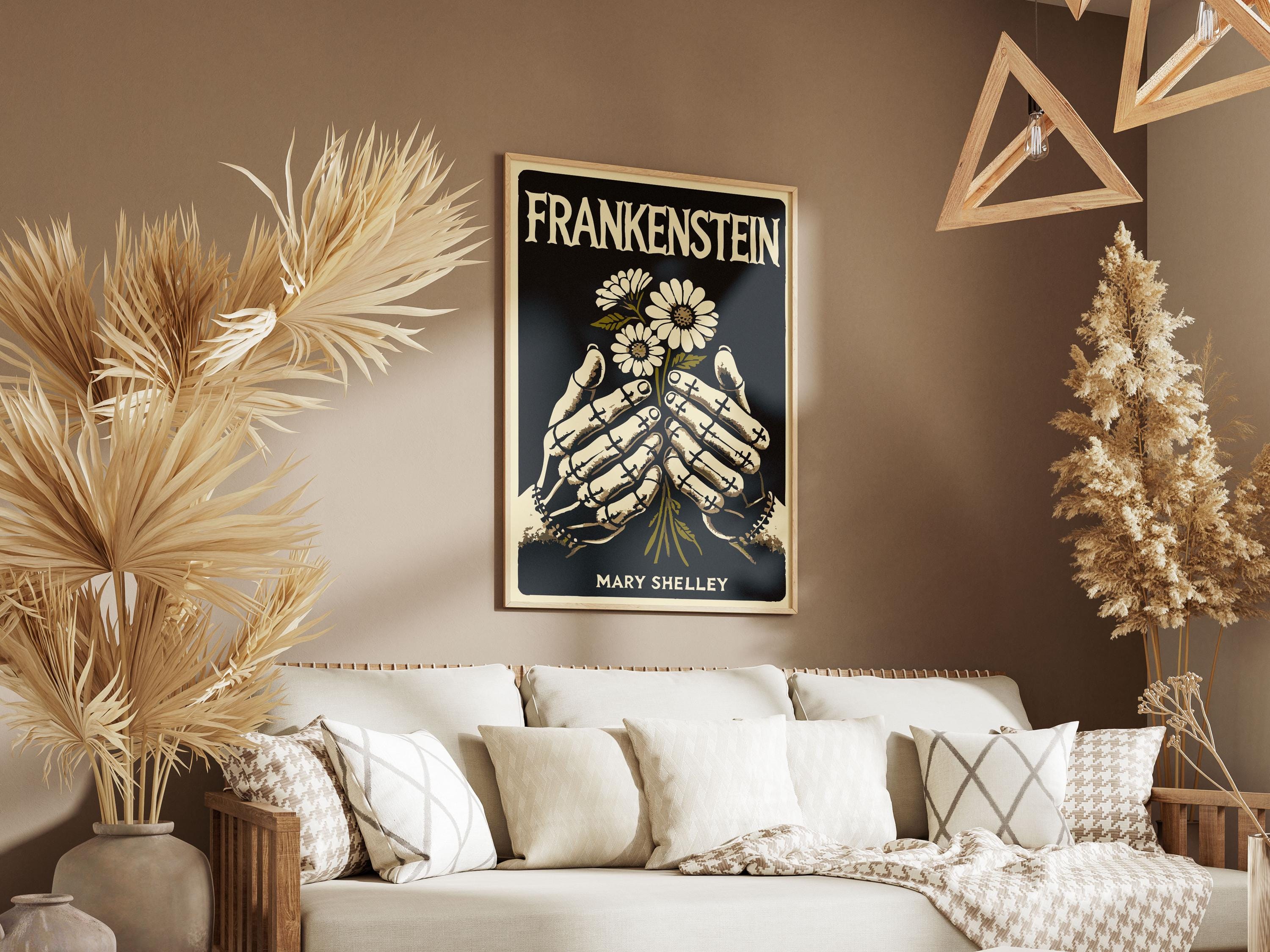Frankenstein Poster: Mary Shelley Book Cover Art Print, Vintage, Wall ...
