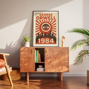 1984 Poster: Dystopian Book Cover Art, Literary Surreal Design Vintage ...