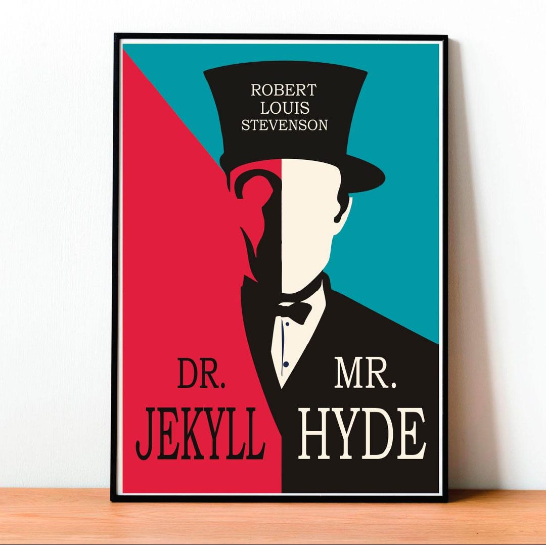 Dr. Jekyll and Mr. Hyde Poster: Gothic Minimalist Literature Art ...