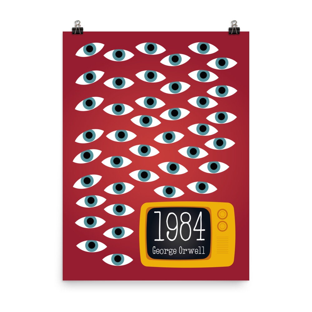 1984, George Orwell, Book Cover, Wall Art, Big Brother, Classic ...