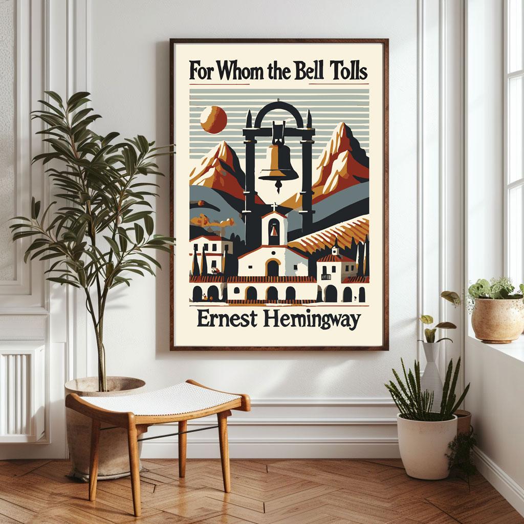For Whom the Bell Tolls Poster: Hemingway Classic War Novel Cover Art ...