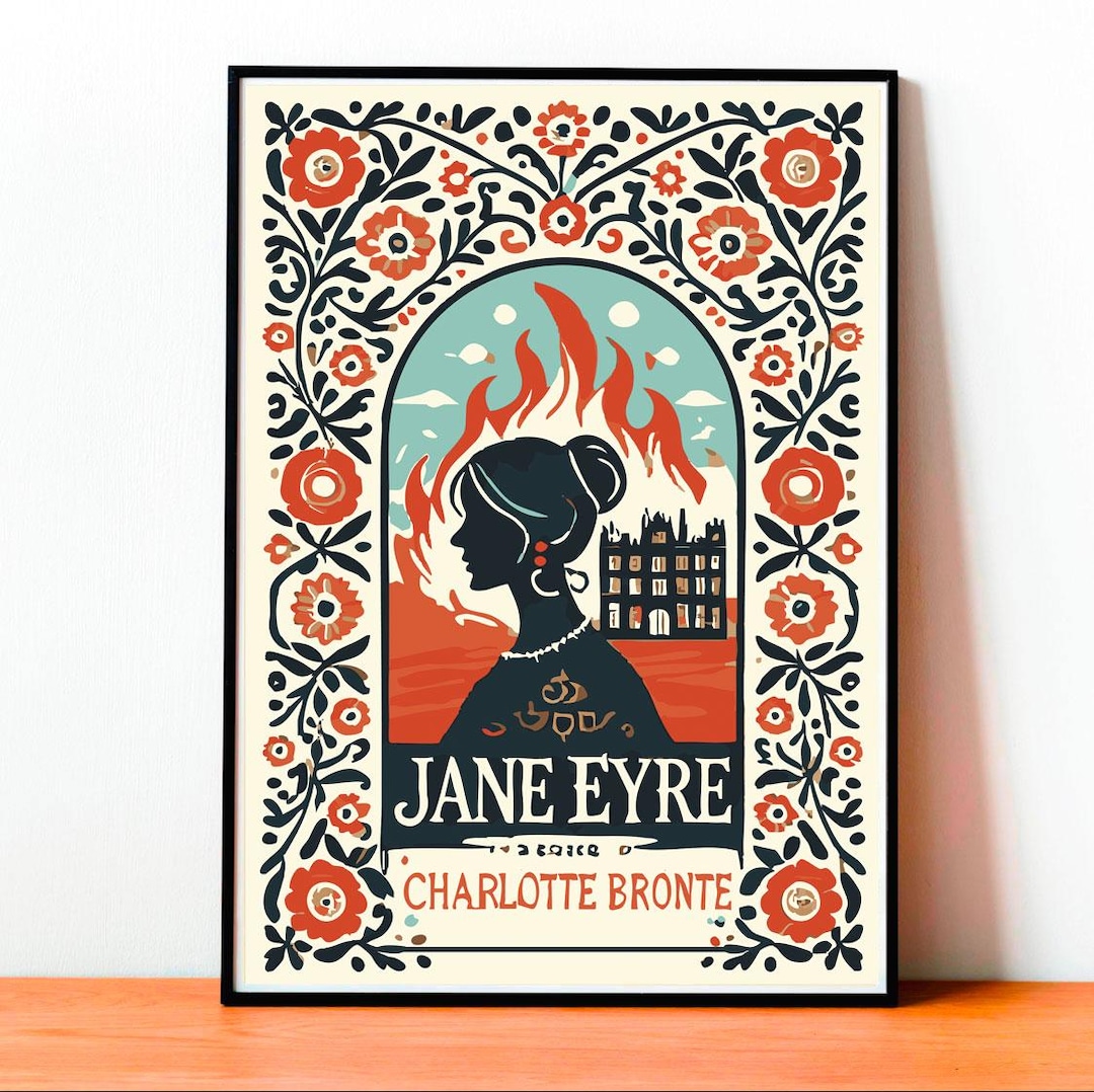 Jane Eyre Poster, Charlotte Bronte Art, Classic Literature Print ...