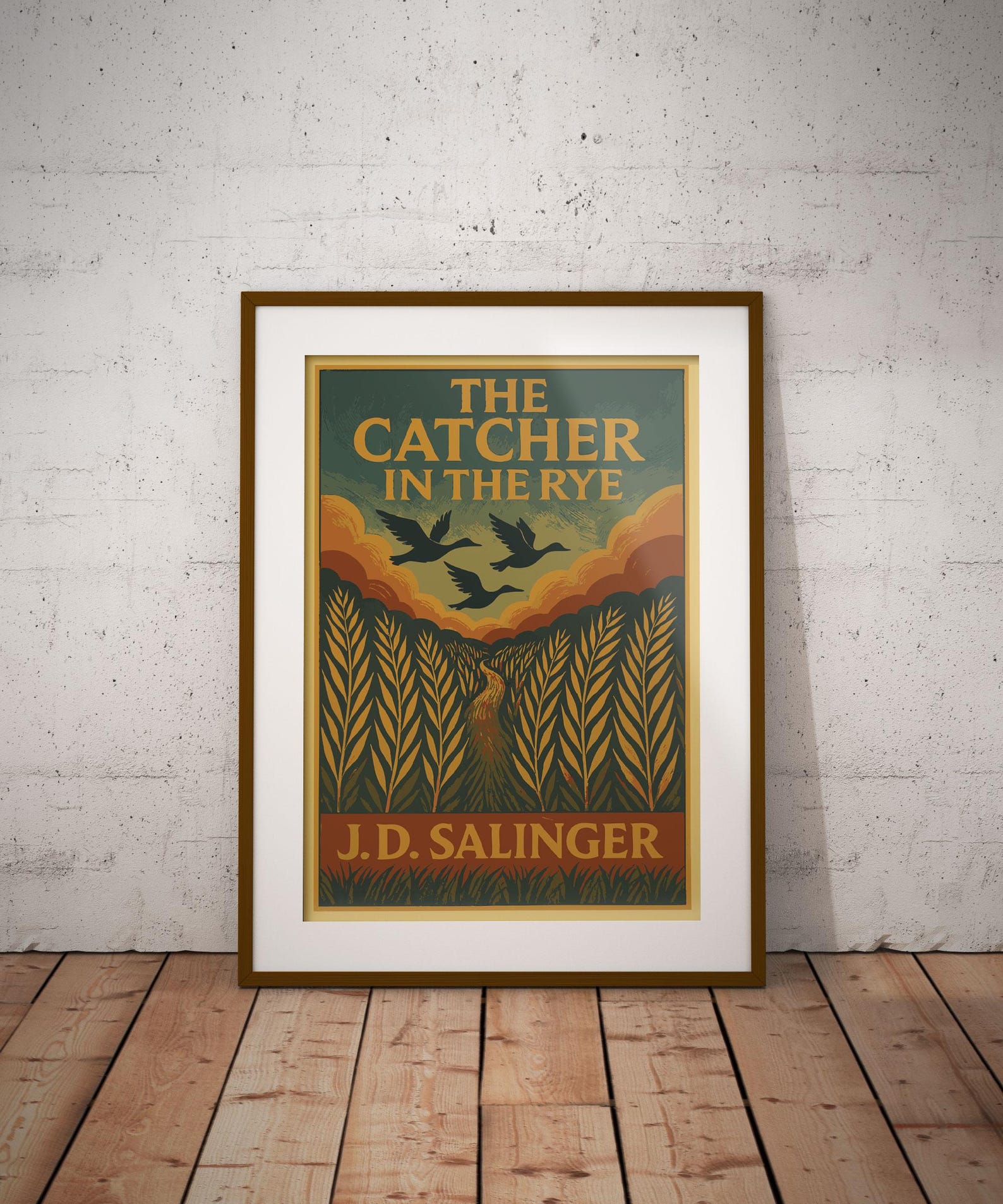 The Catcher in the Rye Poster: Hand-drawn J.D. Salinger Print Vintage ...