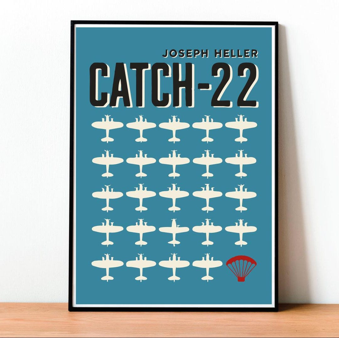 Catch-22, Book Cover, Joseph Heller, Poster, Wall Art, War, Modern Design, Retro Art, Minimalist ...