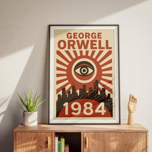 1984 Poster Dystopian Artwork Classic Novel Vintage Book Cover Art ...