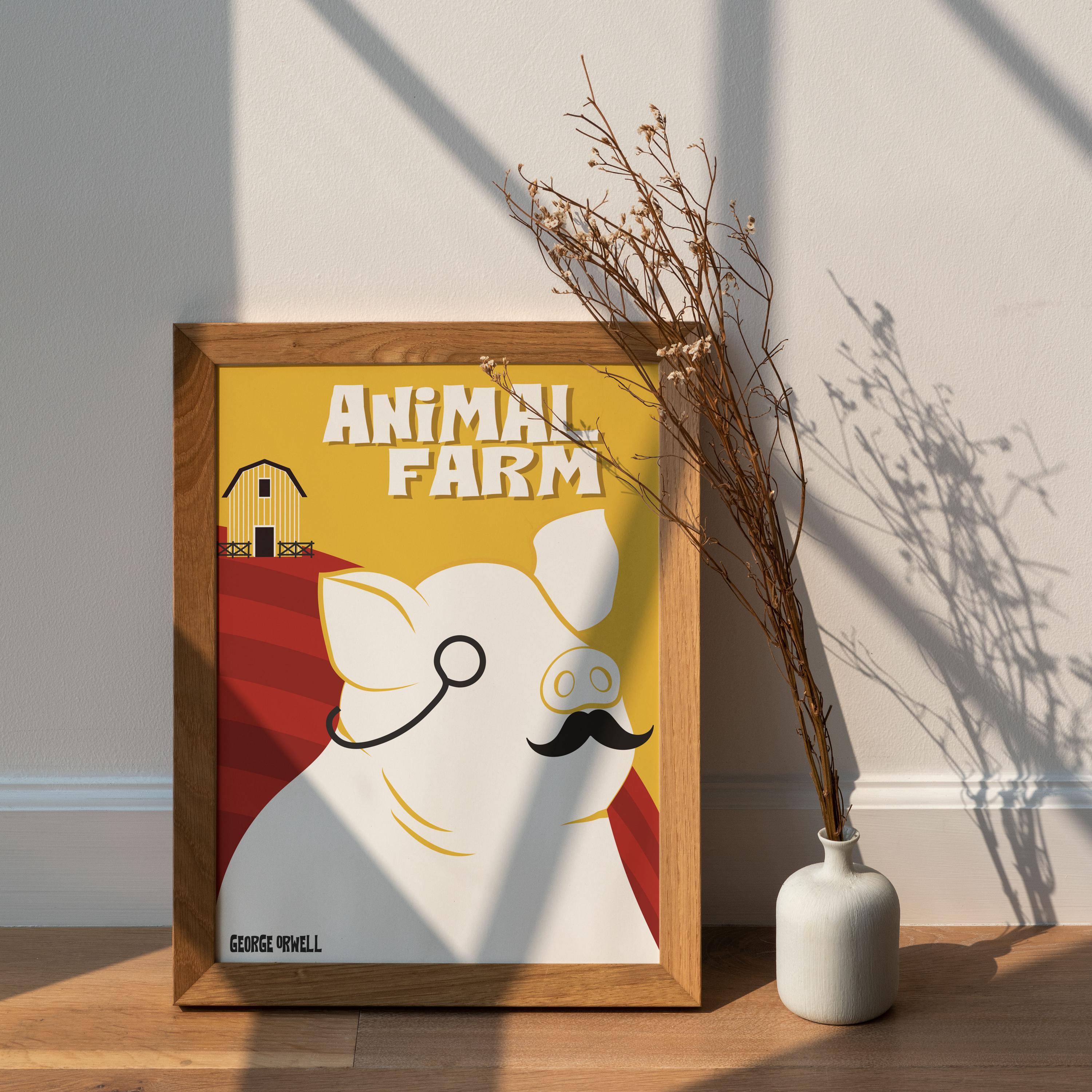Animal Farm, Book Cover, Poster, George Orwell, Classic Novel, Book ...