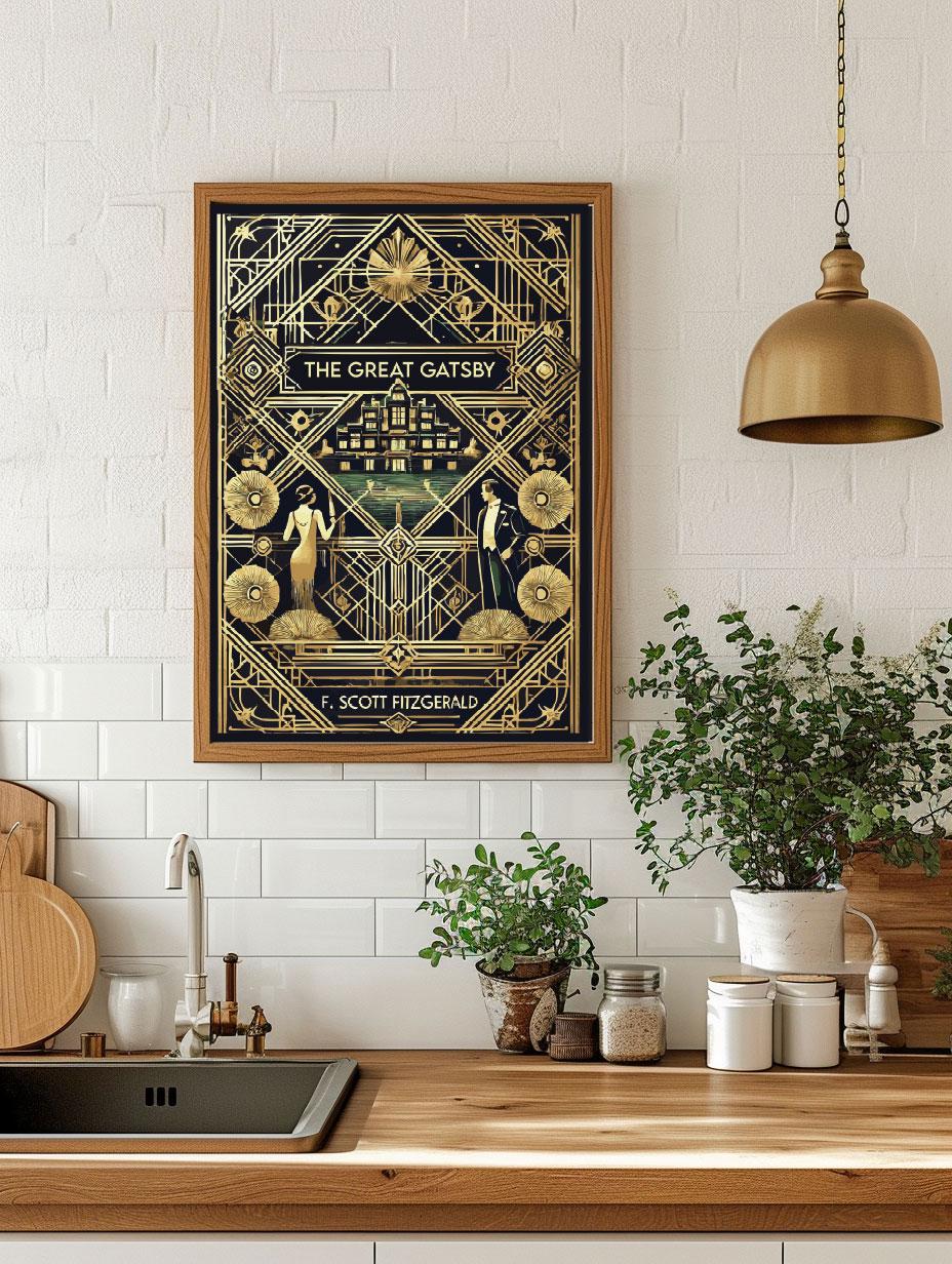 The Great Gatsby Poster, Classic Literature Wall Art, F Scott ...