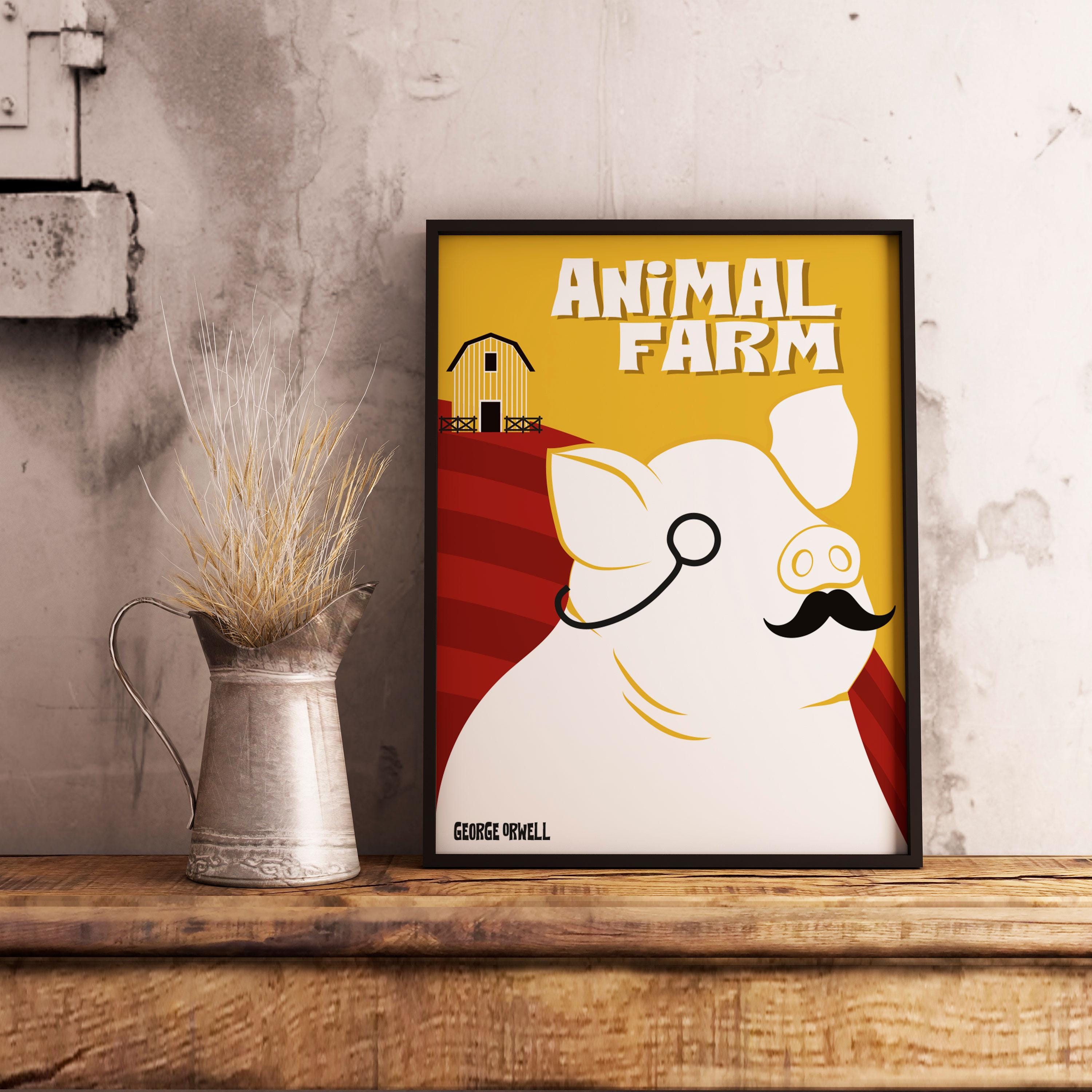 Animal Farm, Poster, George Orwell, Book Cover, Classic Novel, Book ...