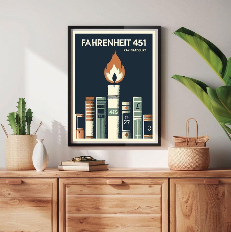 Fahrenheit 451 Poster, Sci-fi Poster, Vintage Poster, Wall Art, Modern ...