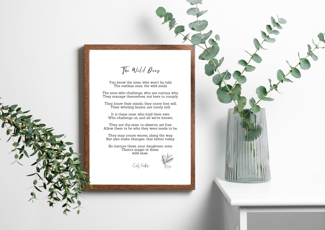The Wild Ones Poem | Gift | Digital | Poem Art | Wall Art | Home Decor ...
