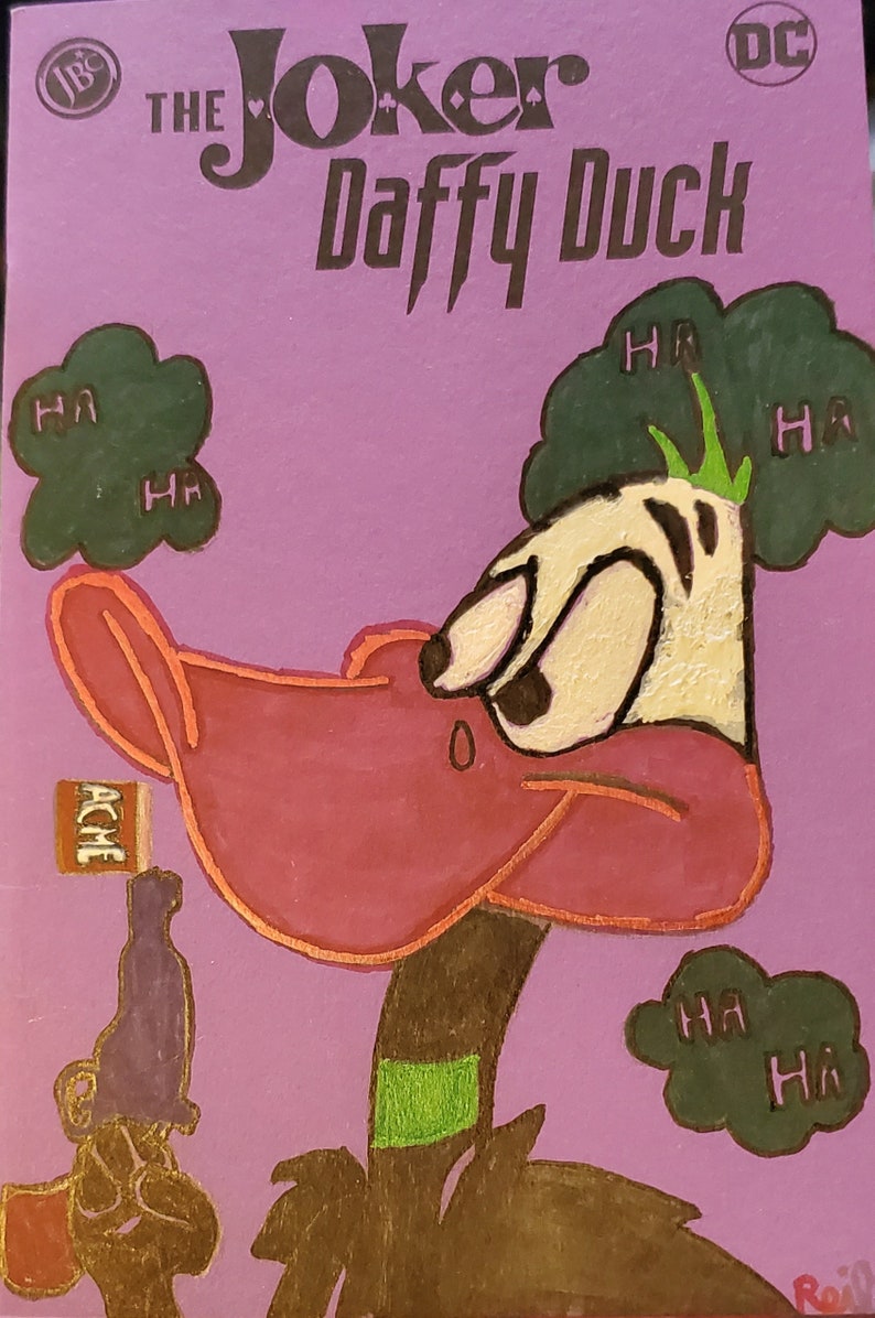 Daffy Duck Joker Comic Book Cover Sketch - Etsy