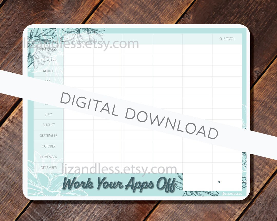 Track MONTHLY REWARDS From Apps! Perfect for App Reward Programs! PDF ...