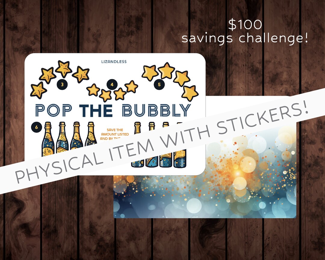POP THE BUBBLY Sticker Savings Challenge Save With Stickers - Etsy