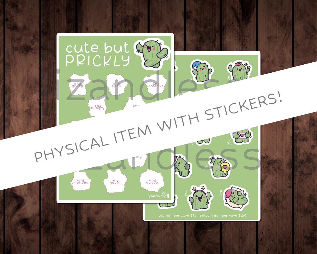 CUTE but PRICKLY Savings Challenge | Matte Sticker Savings Challenge ...