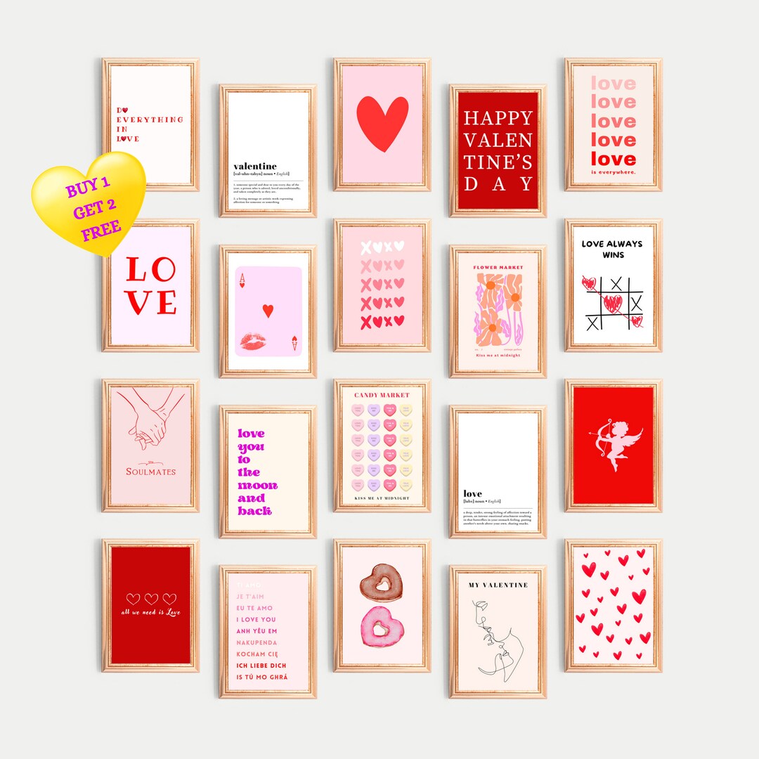Valentines Day Wall Art Printable 20 Prints Valentine Day Prints ...