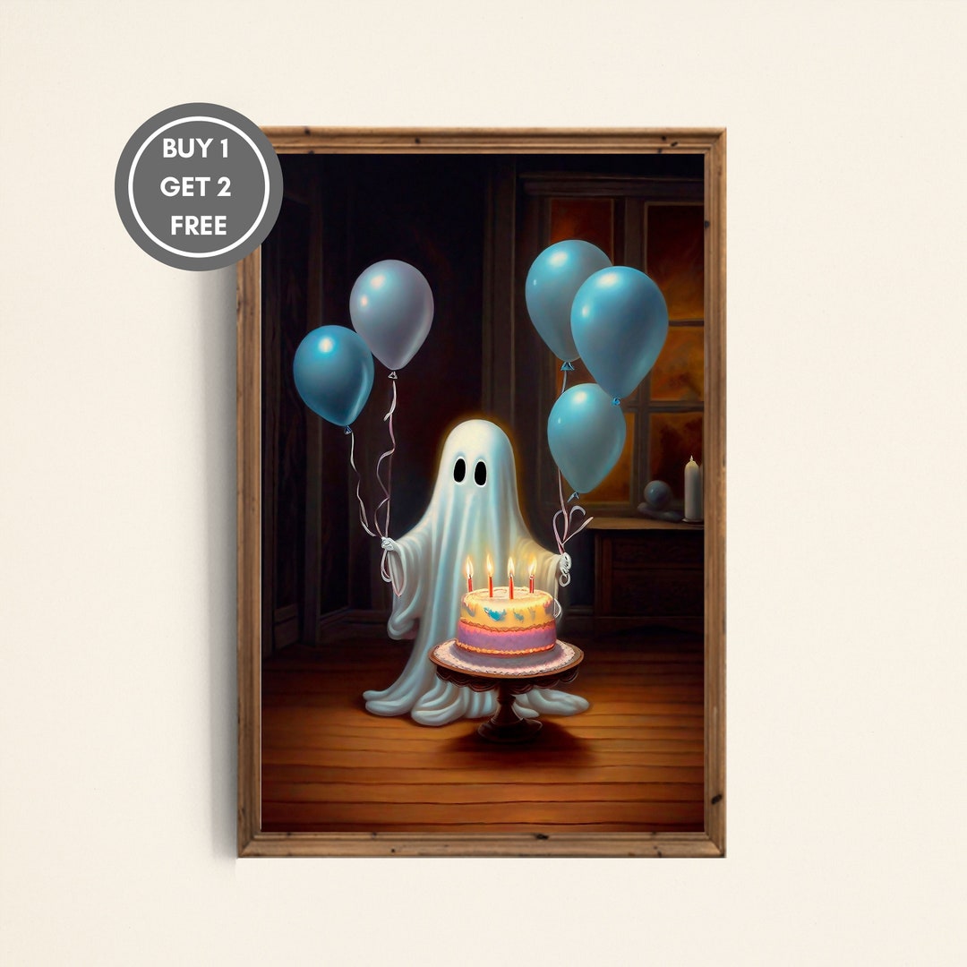 Ghost Birthday Art Print Ghost Birthday Invitation Ghost - Etsy