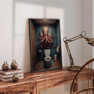 Octopus Bathroom Print Octopus Wall Art Animal Bathroom Art Animal on ...