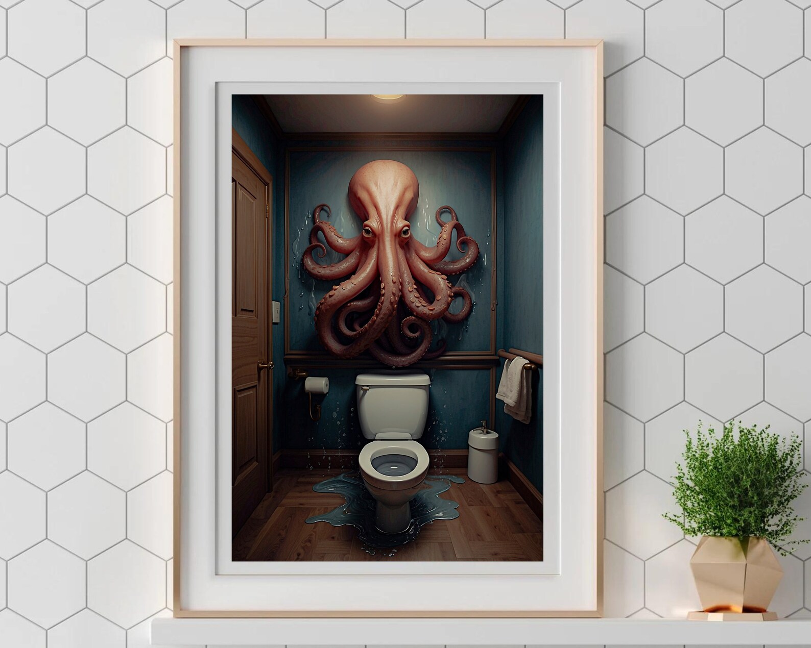 Octopus Bathroom Print Octopus Wall Art Animal Bathroom Art Animal on ...