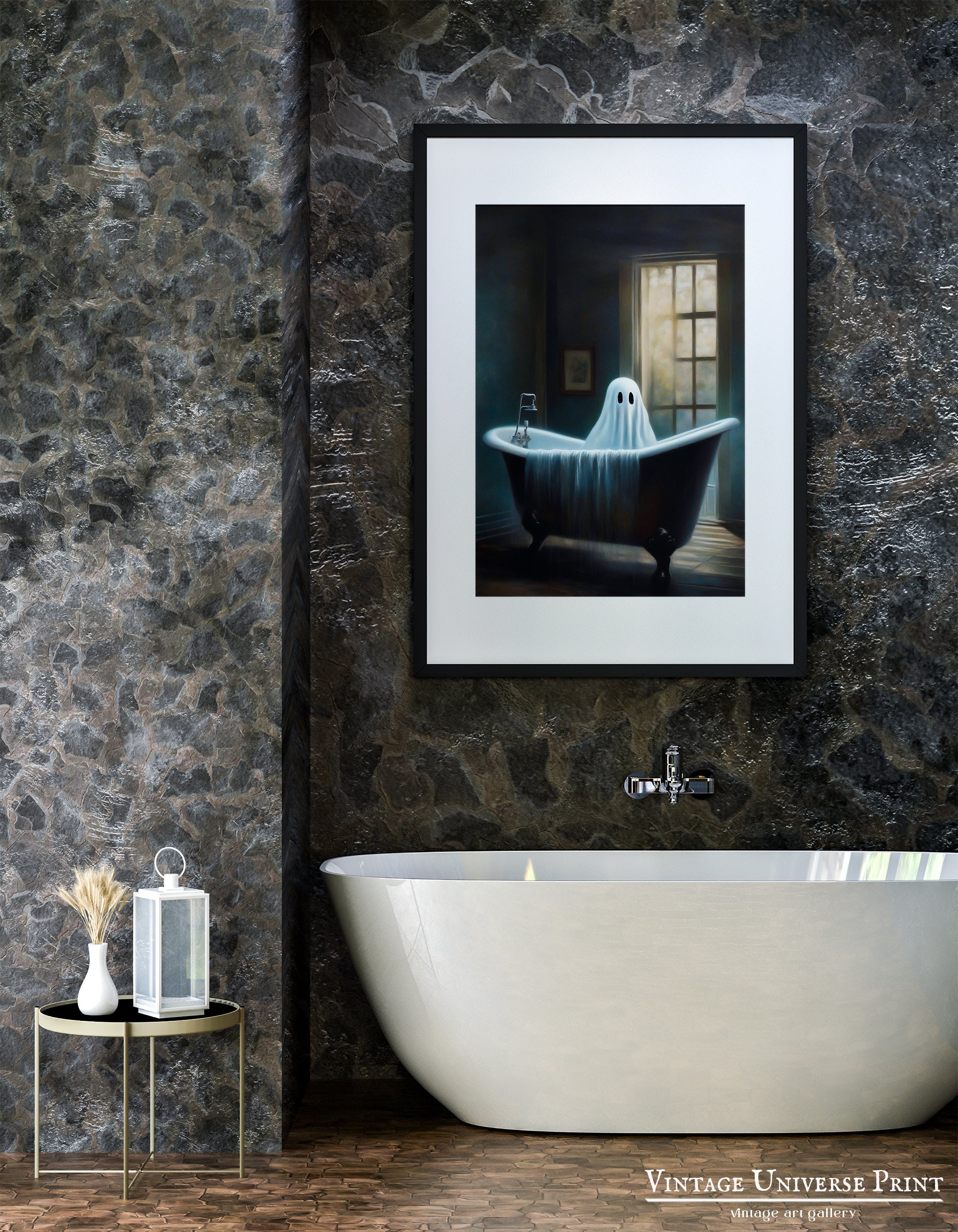 Ghost Bathroom Poster Ghost Standing in Bathroom Creepy - Etsy Australia