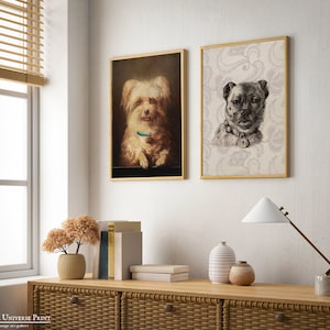 Dog Gallery Wall Set of 12 | Vintage Dog Painting | Antique Dog Oil ...