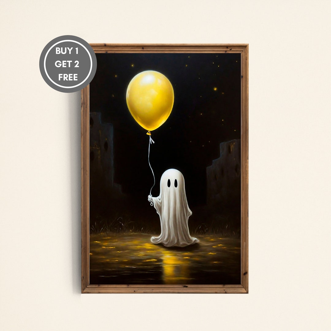 Cute Ghost Painting Ghost Art Print Cute Little Ghost With - Etsy