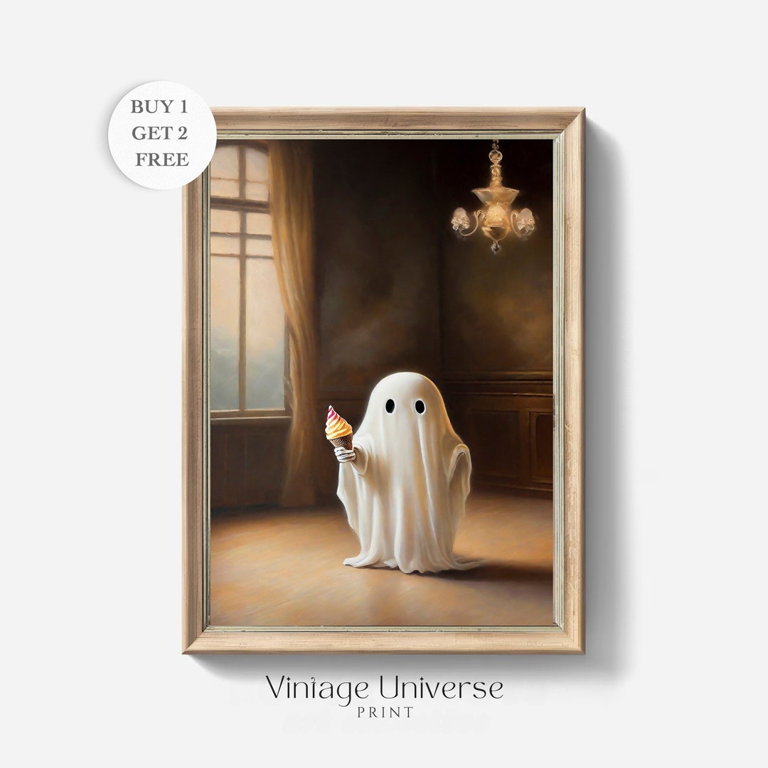 Cute Ghost Painting Victorian Gothic Cute Horror Creepy Goth Wall Art ...