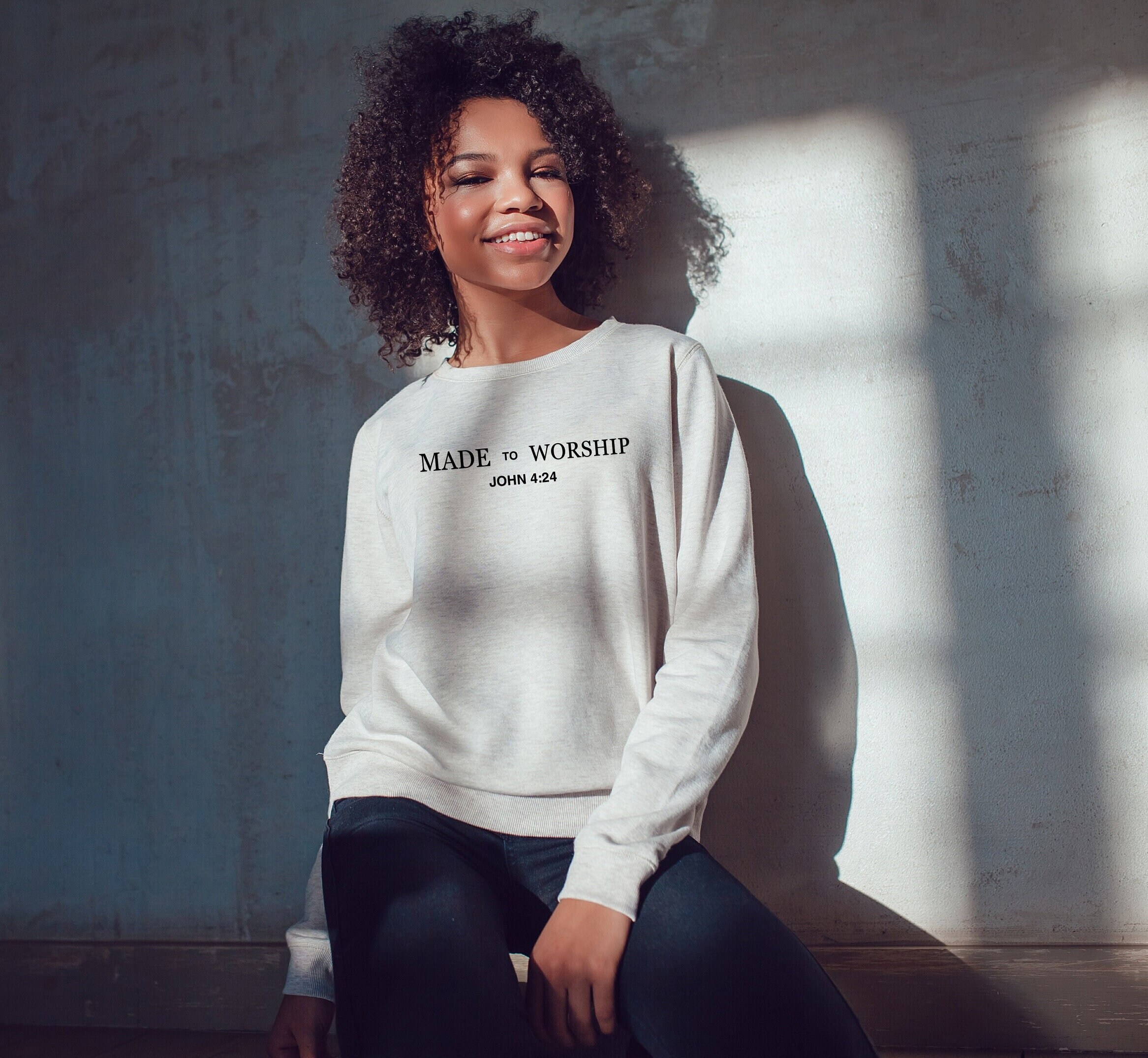 Made to Worship Sweatshirt, Christian Apparel, Faith Clothing - Etsy