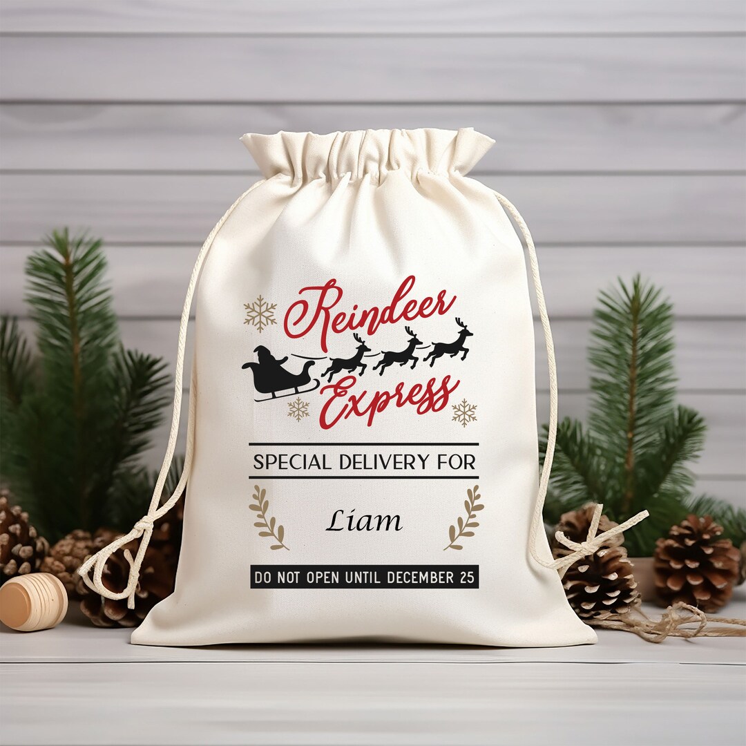 Reindeer Express Santa Sack Christmas Santa Sack - Etsy