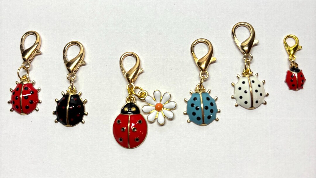 Stitch Markers Lady Bug Lovers, Crochet and Knitting Stitch Markers ...