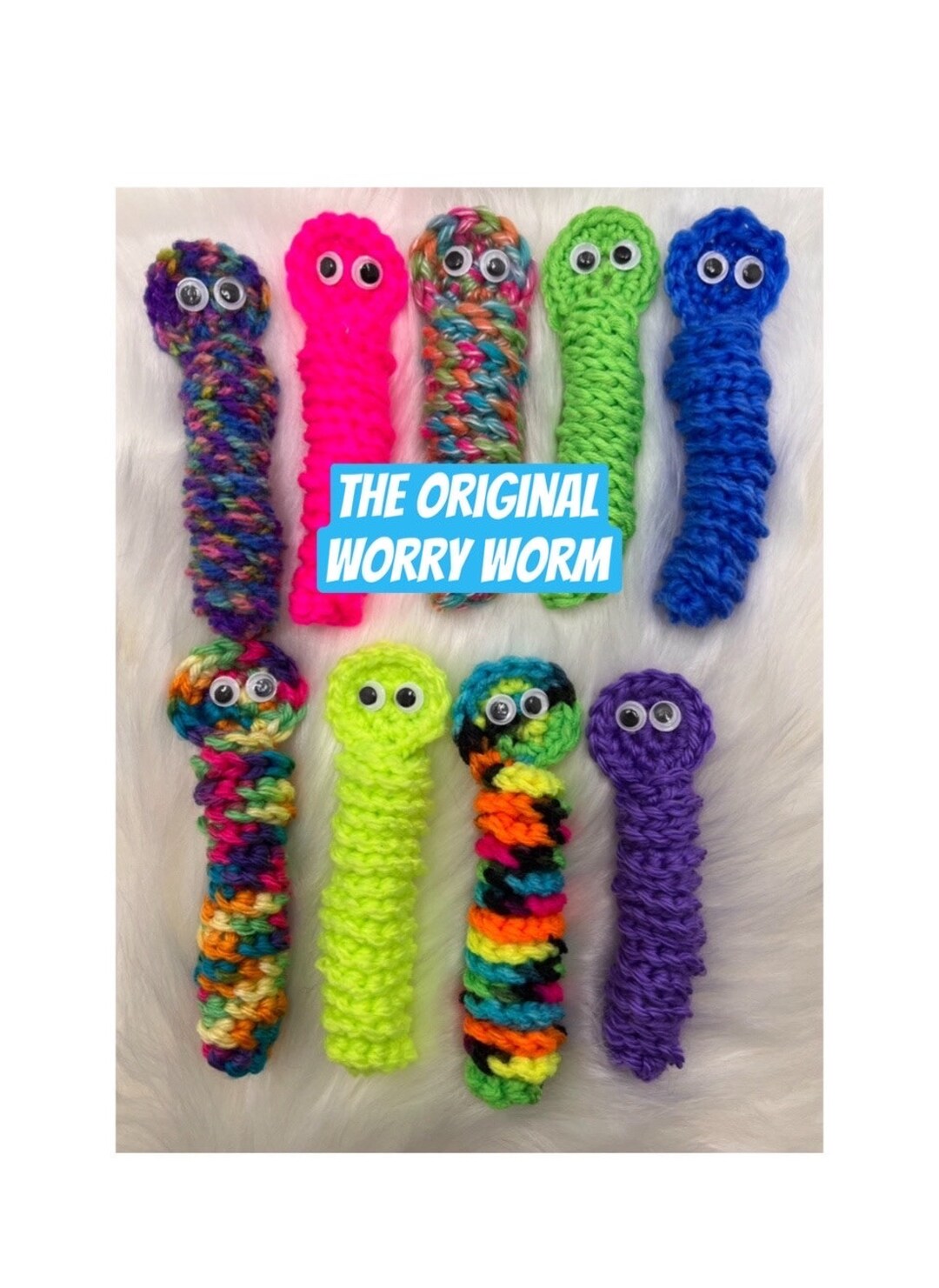 Worry Worm Stress Toy, Crocheted Worry Worm Anxiety Toy - Etsy