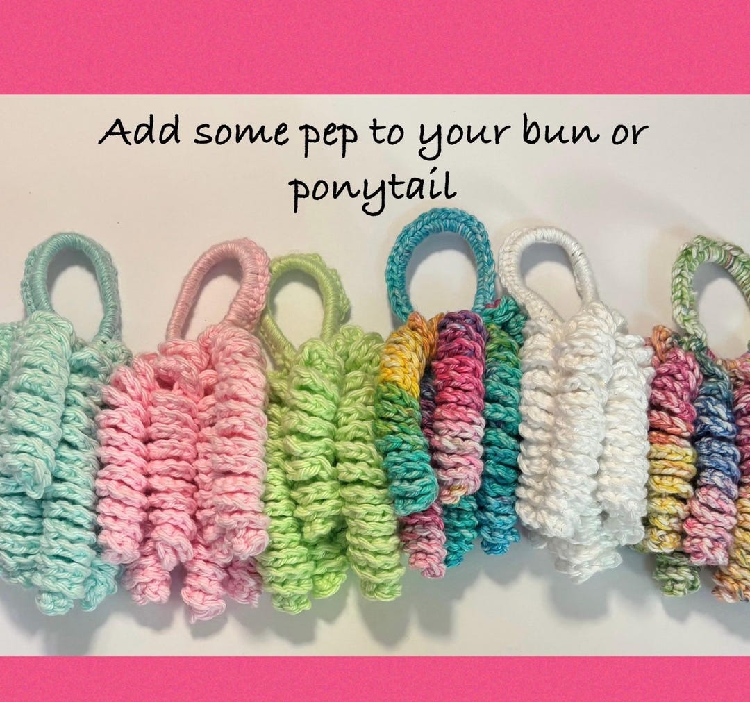 Girls Hair Accessories, 3/per Set, Ponytail Hair Elastics, Crocheted ...