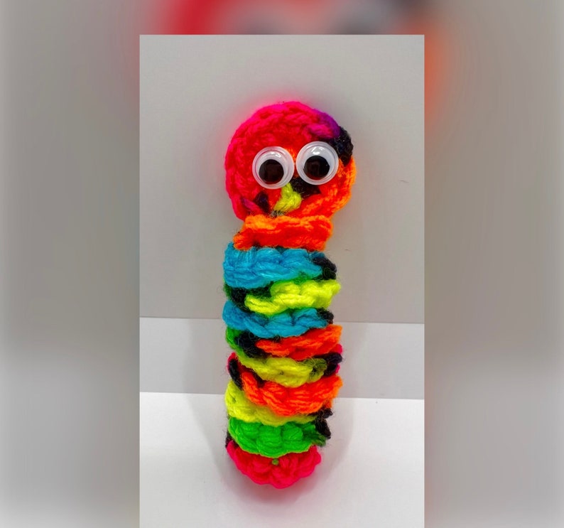 Worry Worm Stress Toy Crocheted Worry Worm Anxiety Toy - Etsy