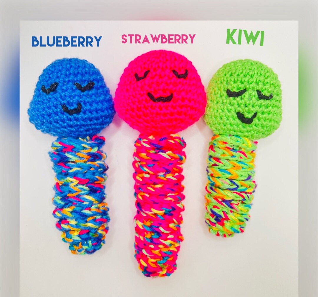 XL Worry Worm, Anxiety and Stress Reliever Crocheted Worry Worm - Etsy