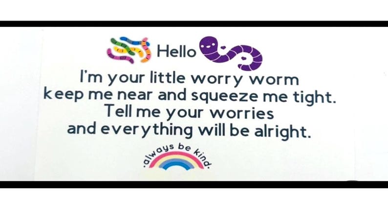 Worry Worm, Worry Worm Buddy, Fidget Toy, Anxiety Relief, Worry Worm ...