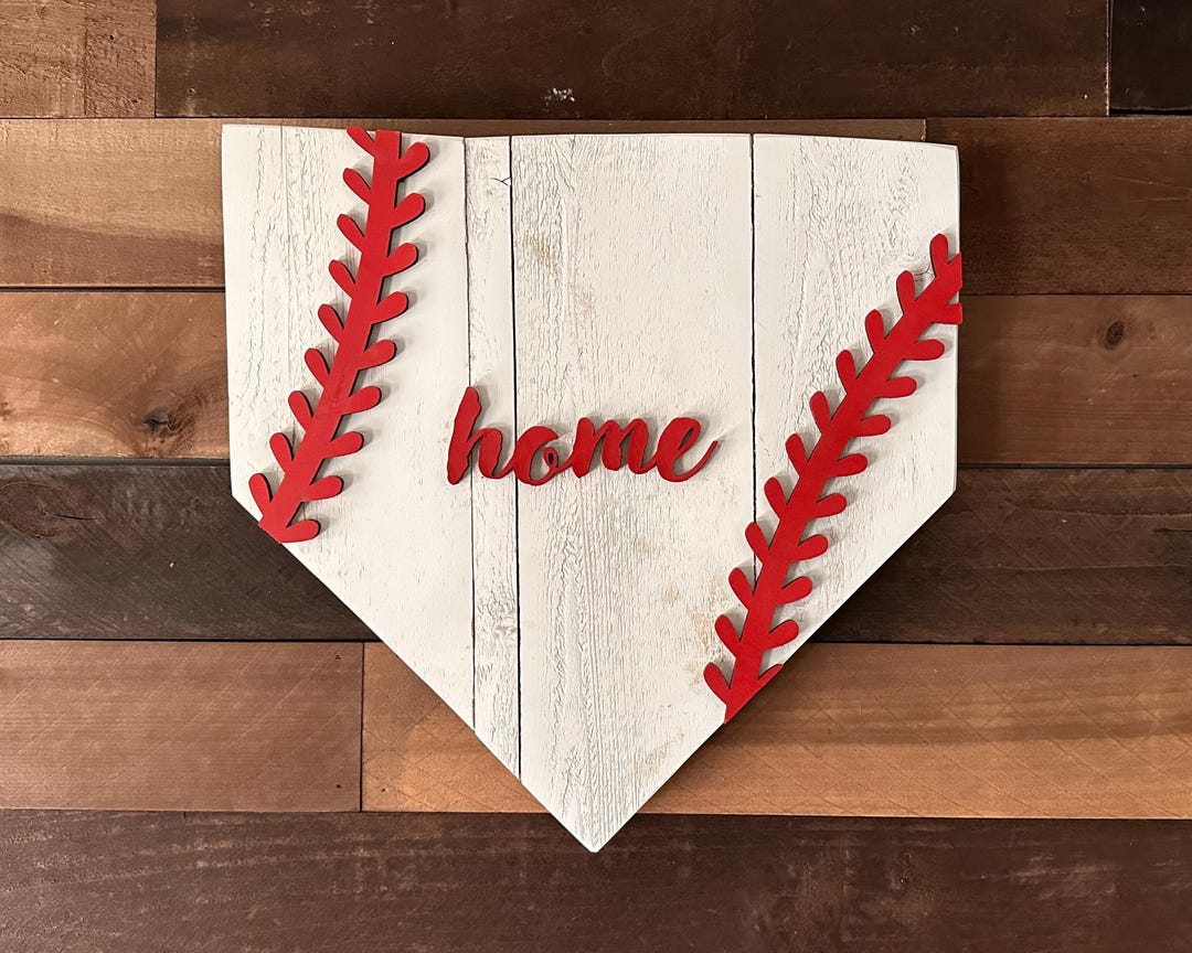 Custom Baseball Sign Baseball Softball Home Plate Wooden Sign Farmhouse ...